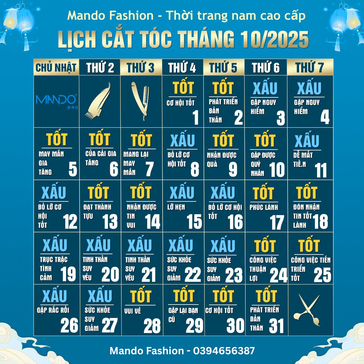 Tuổi Tân Dậu nam nên cắt tóc vào ngày nào trong tháng Chạp năm 2025 để ...